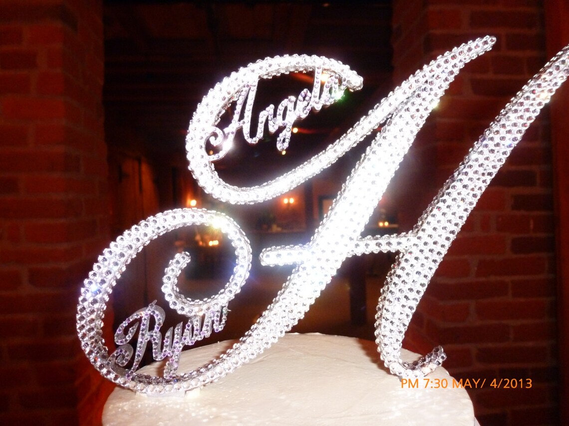 Gorgeous Custom Swarovski Crystal Wedding Cake TOPPERS - Etsy