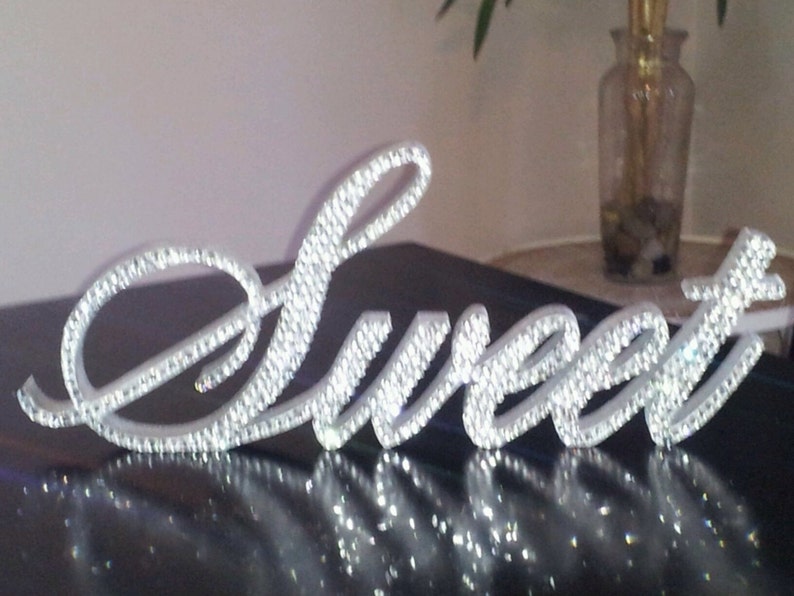 Swarovski Crystal "sweets" 5" Standing Sign, Rhinestone Candy Buffet ...