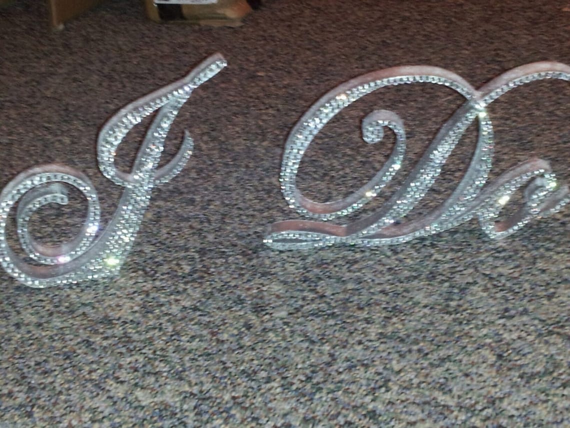 4 I Do Swarovski Crystal Wedding Standing Sign, Rhinestone I Do Sign ...