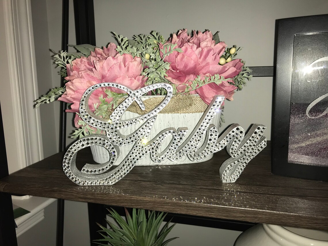 Swarovski Crystal Your First or last Name FIVE - Etsy