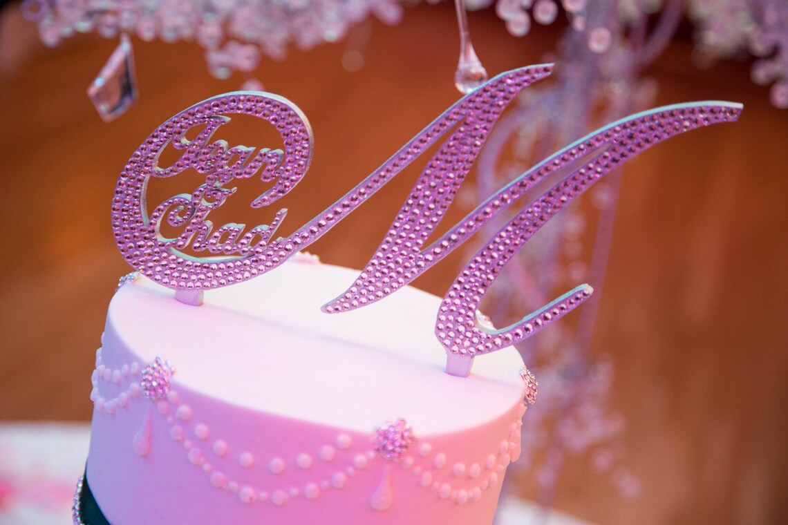 Gorgeous Custom Swarovski Crystal Wedding Cake TOPPERS - Etsy
