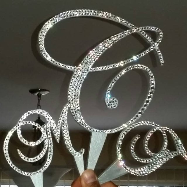 Custom Gorgeous Swarovski Crystal Wedding Cake Toppers Two | Etsy