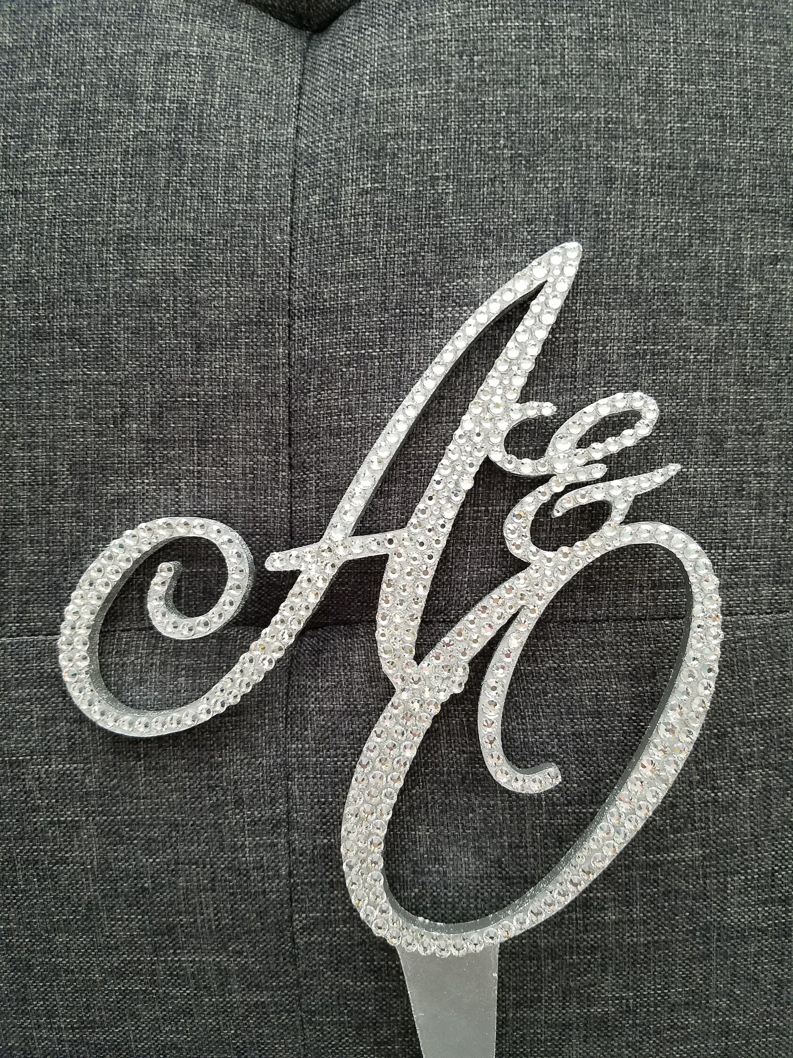 Gorgeous Swarovski Crystal Wedding Cake Toppers 6'' in - Etsy