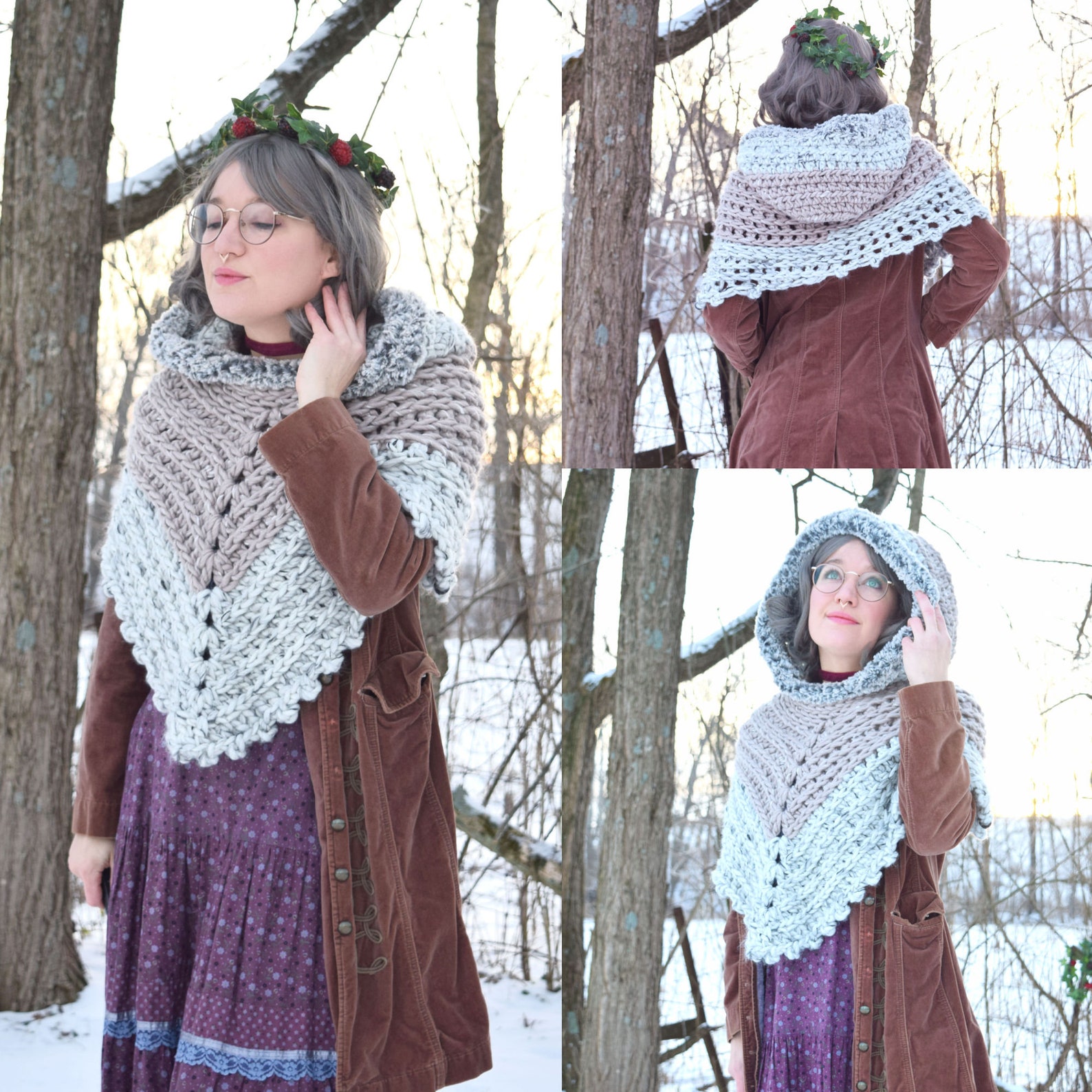 Crochet PATTERN: Babushka Cowl / Convertable Cowl / Poncho - Etsy