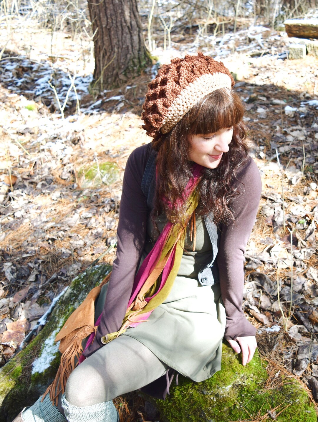 Crochet Oak Sprite Hat PATTERN: Adult Acorn Cap Beret (PDF Pattern) - Etsy