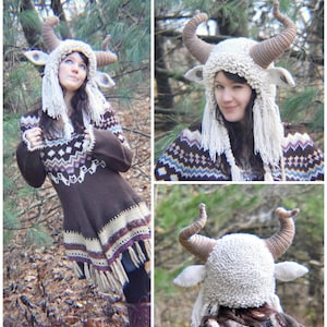 Crochet PATTERN: Krampus Hat / Ram Hat / Goat Hat / Wild Thing Hat ...