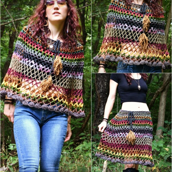 Crochet Poncho Boho - Etsy