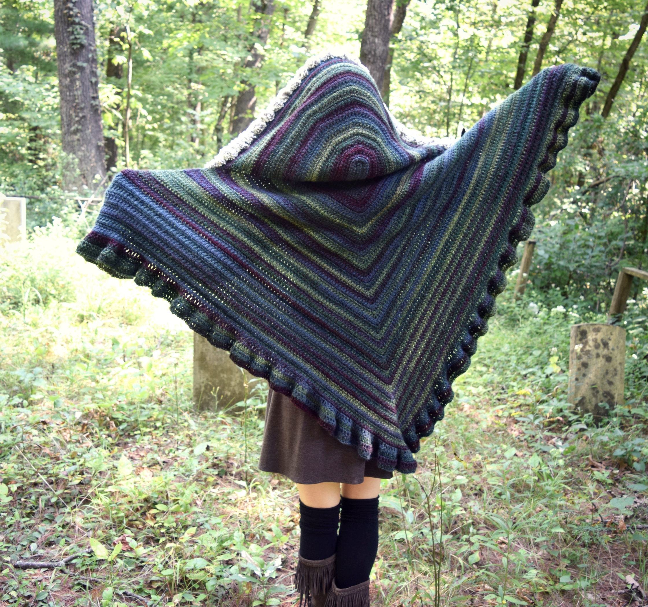 Crochet PATTERN: Novella Shawl / Hooded Faux Fur Trim Shawl / - Etsy ...