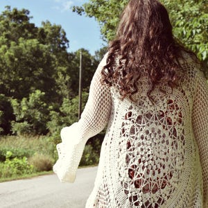 Crochet PATTERN: Lotus Duster / the ORIGINAL Bell Sleeve Lace Mandala ...