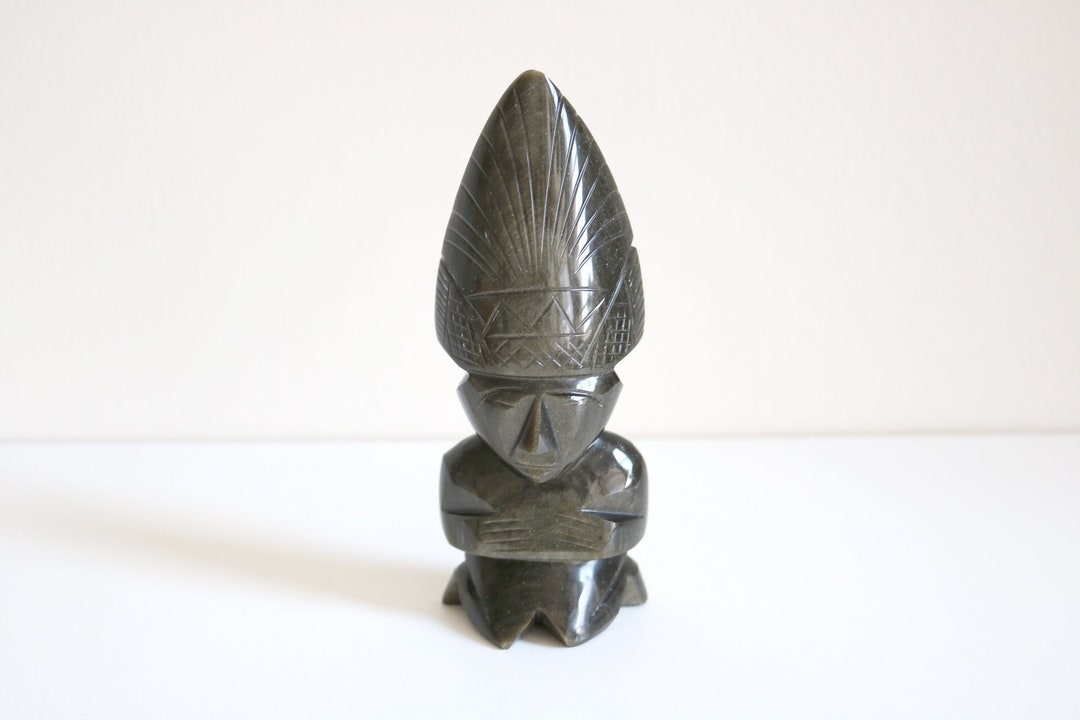 Aztec Gold Sheen Obsidian Statue - Etsy