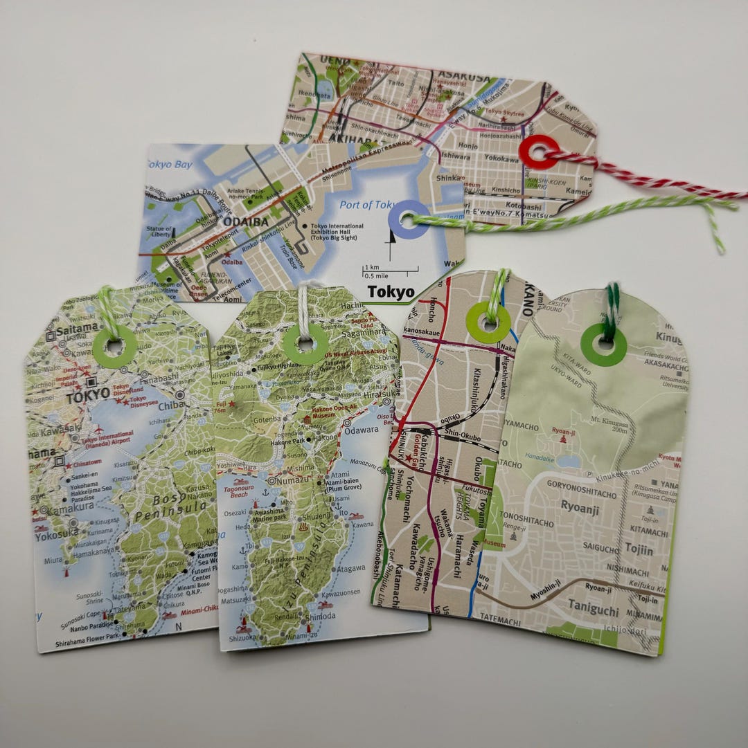 Japan Map Gift Tags Set of 12 - Etsy