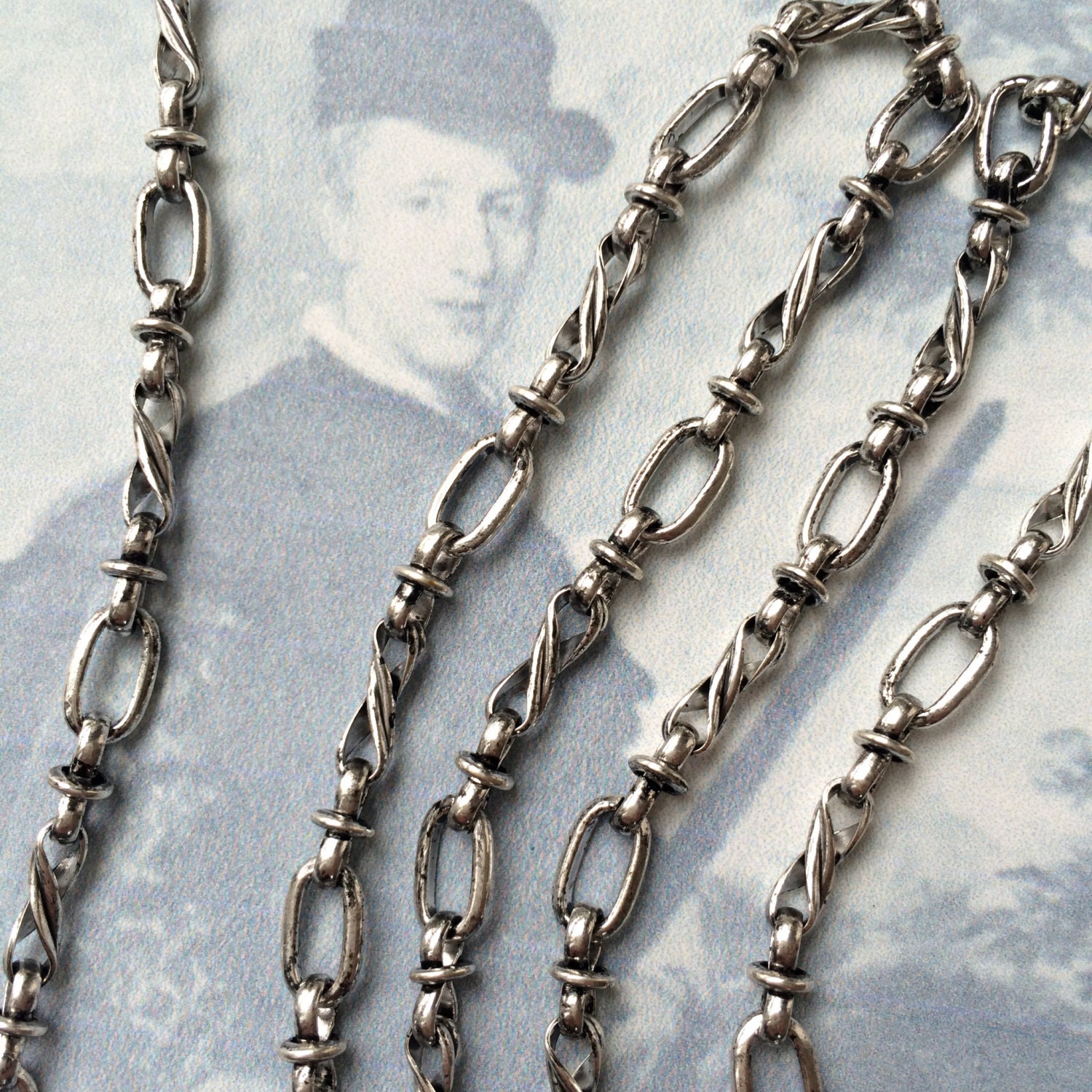 Antique Silver Plated Standish Chain, Jewelry Making Chains, 10mm, 2FT ...