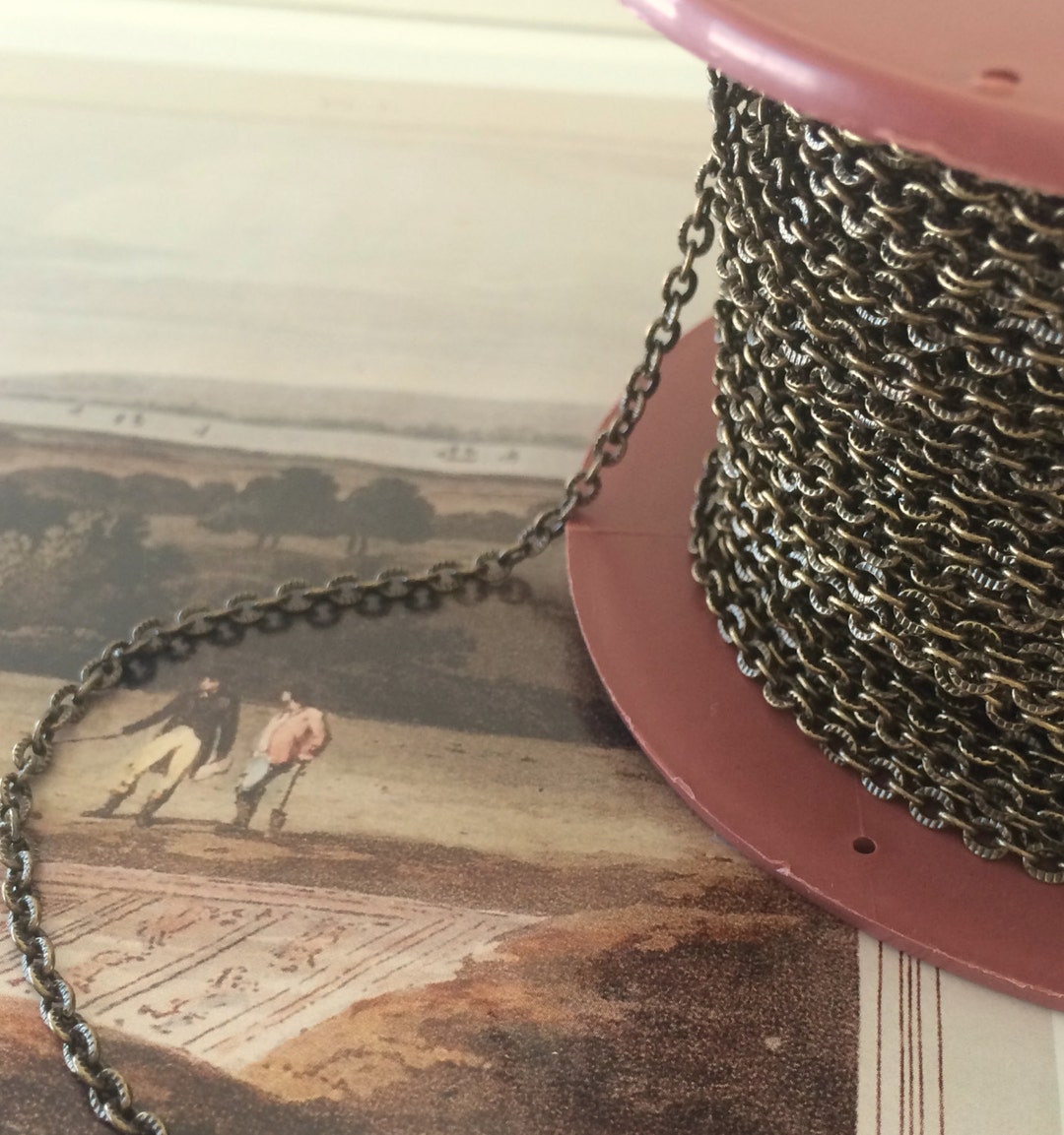 Small Pin Stripe Chain Brass Ox Cable Chain Basic Chain - Etsy