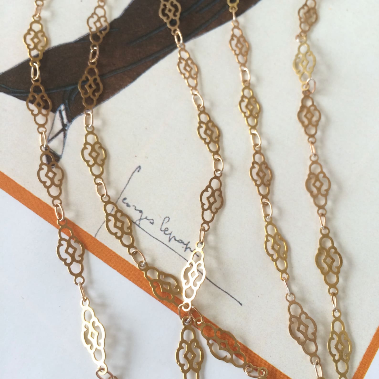 Laser Cut Chain, Filigree Chain, Fancy Brass Chain, 14mm, 1FT - Etsy