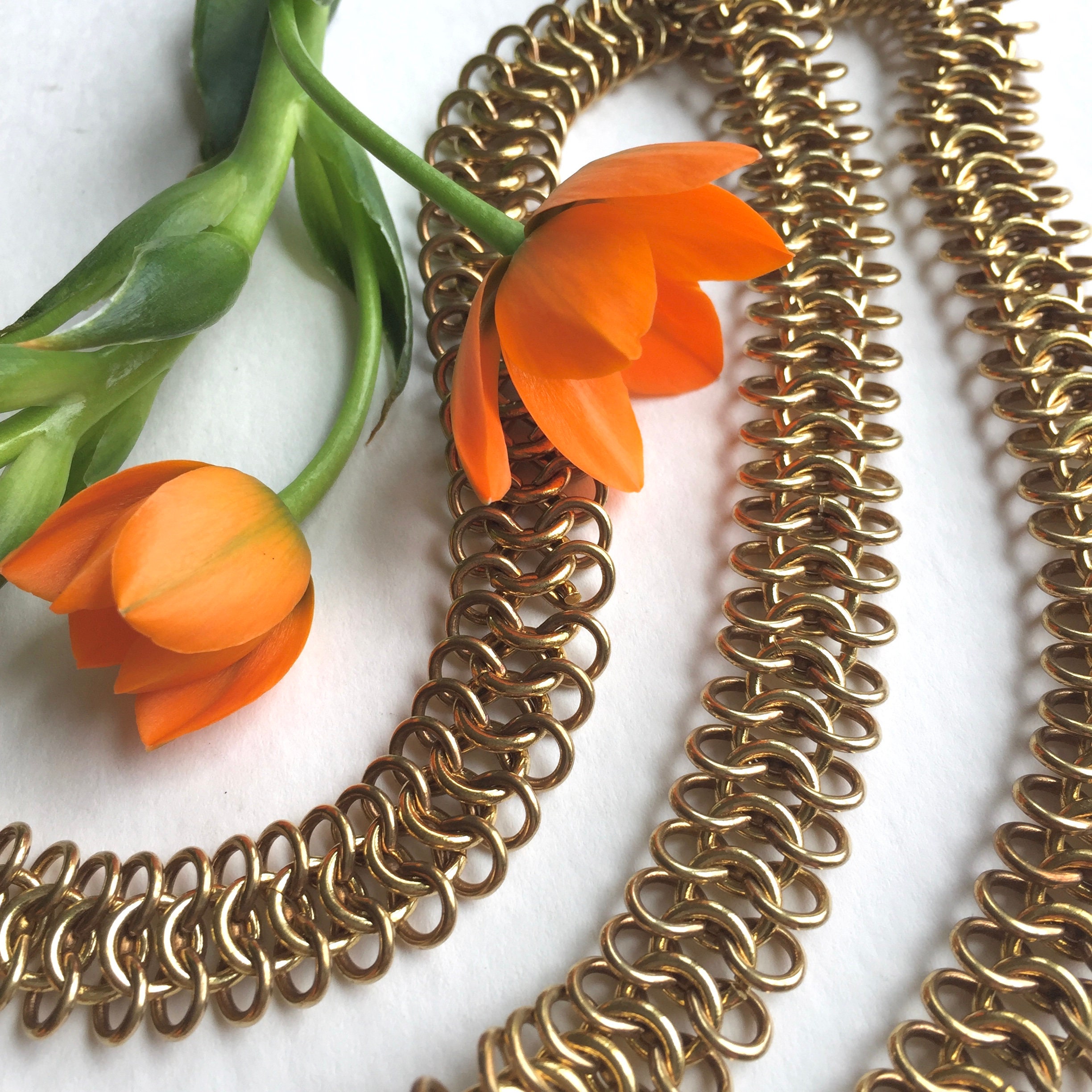 Vintage Braided Woven Brass Chain Fancy Chain 14mm 1FT | Etsy