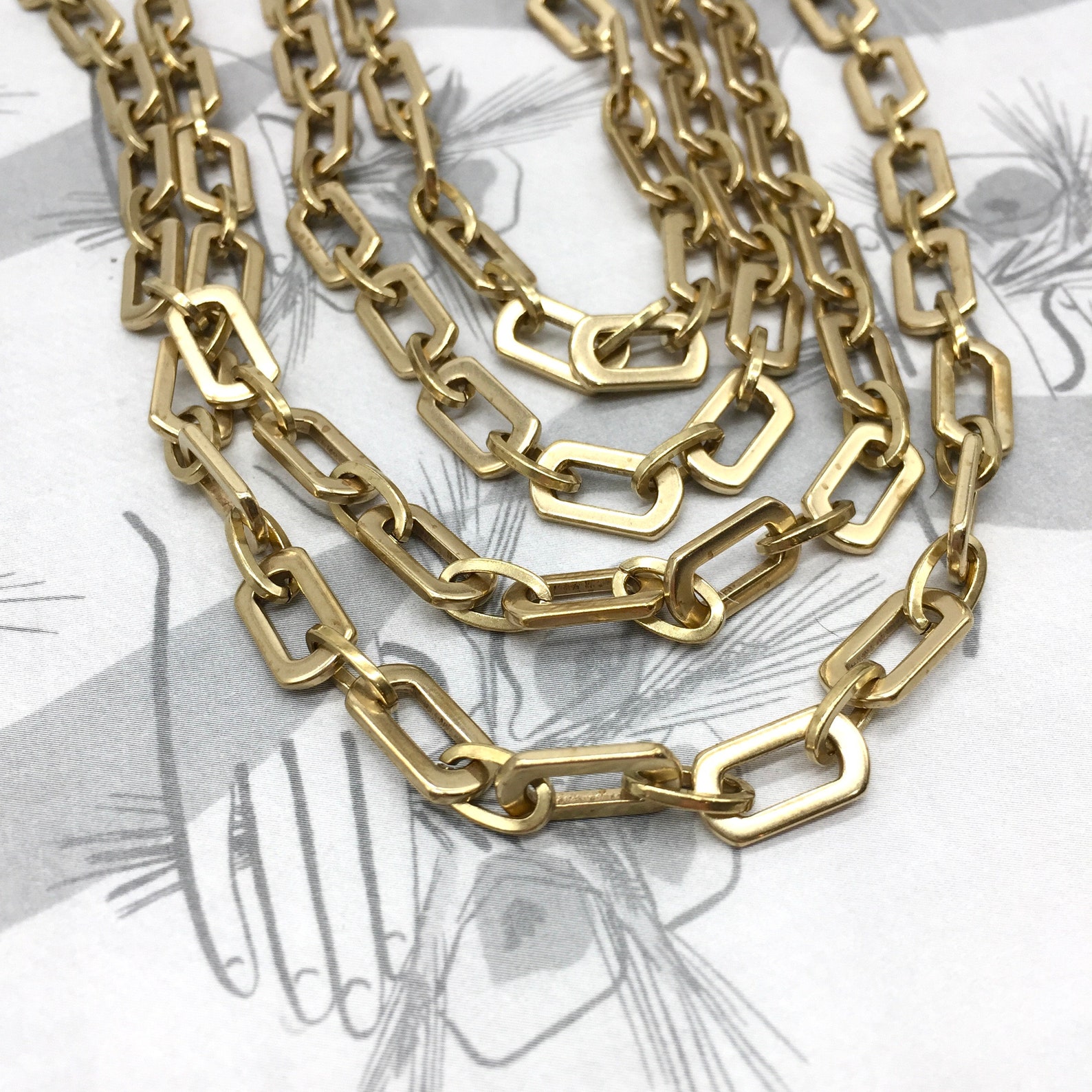 Harvey Chain Heavy Brass Box Link Chain 7mm X 12mm 1FT - Etsy