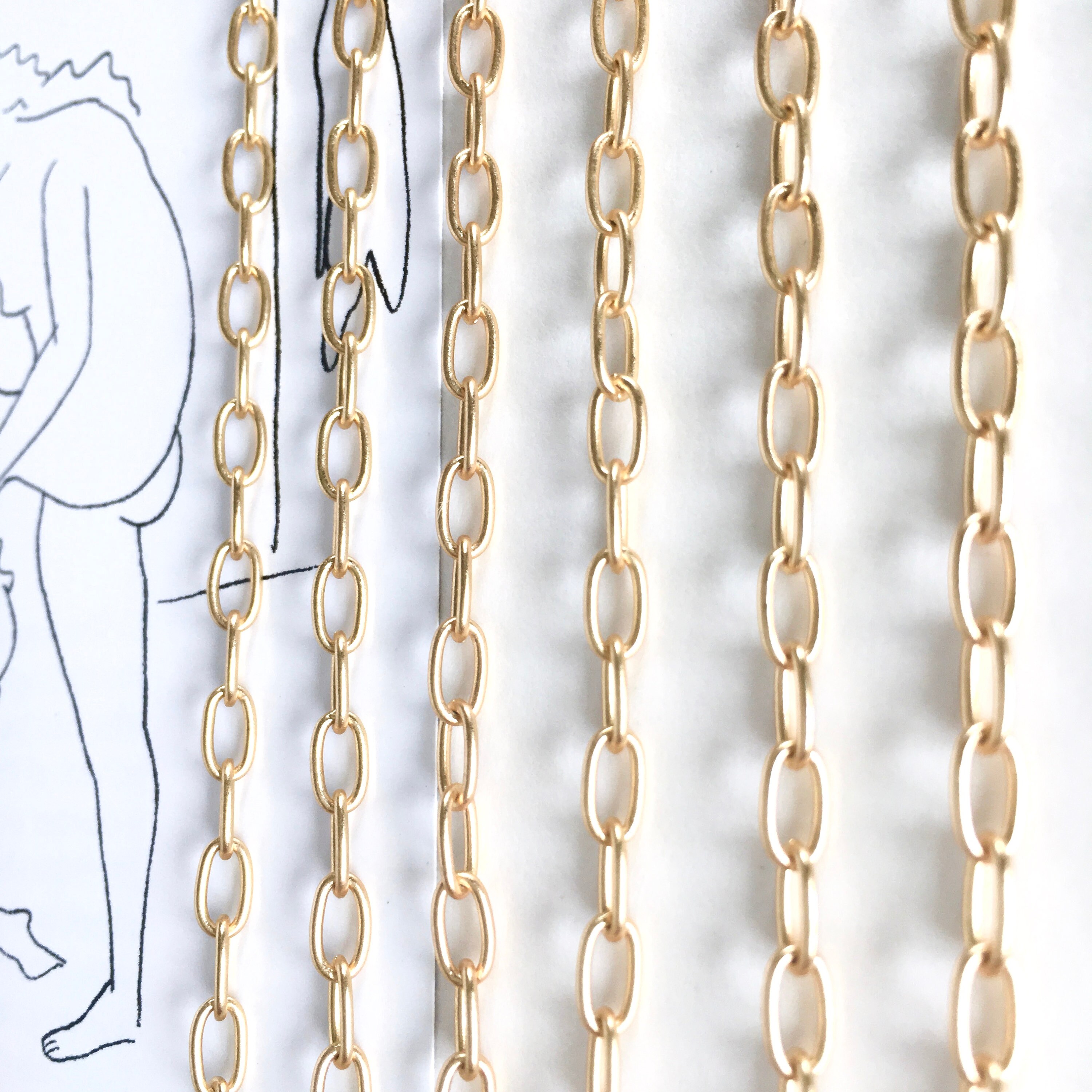 Matte Gold Cable Chain Oval Cable Chain 6mm 10FT | Etsy