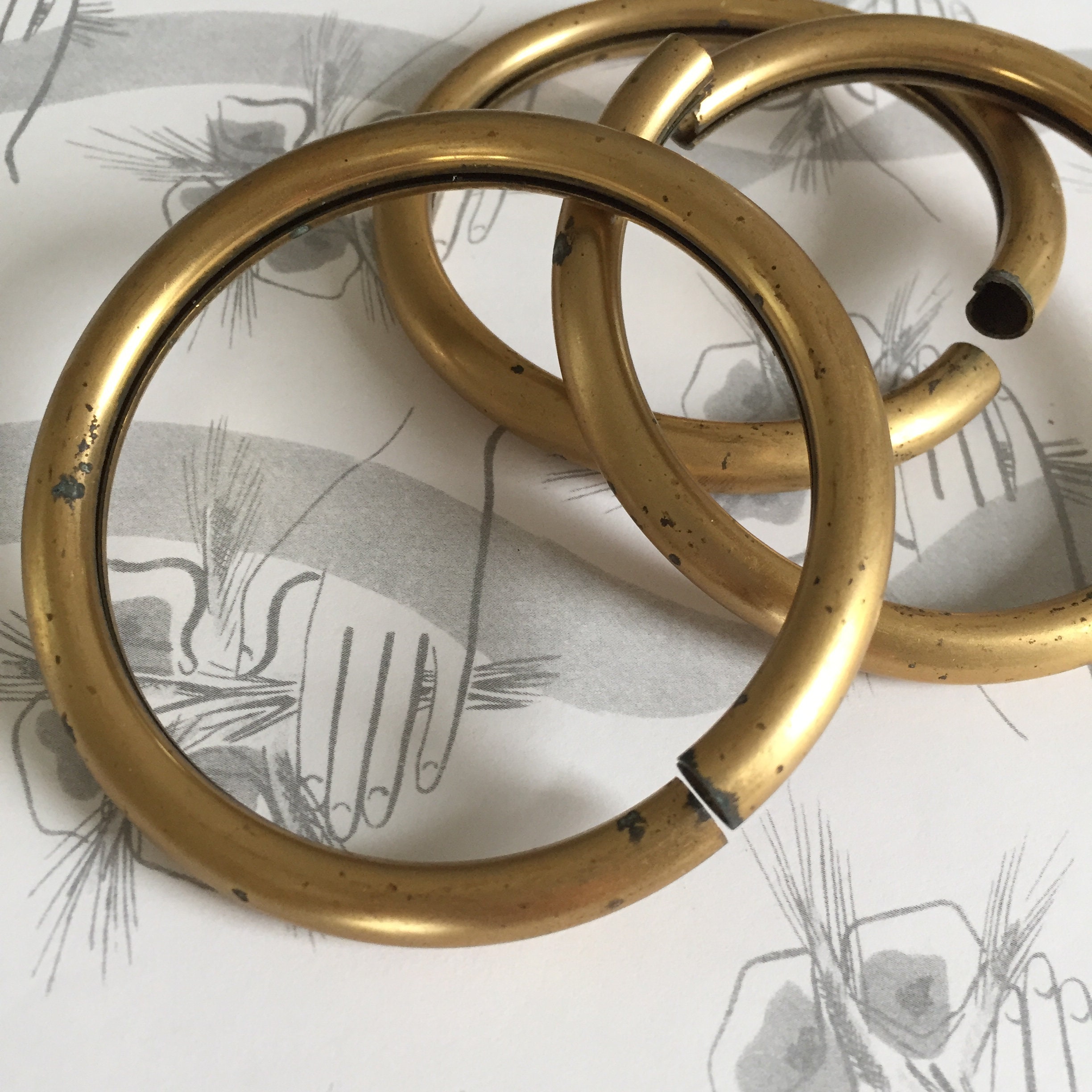 3 Large Vintage Brass Tubing Rings Seamed Rings 2PC | Etsy