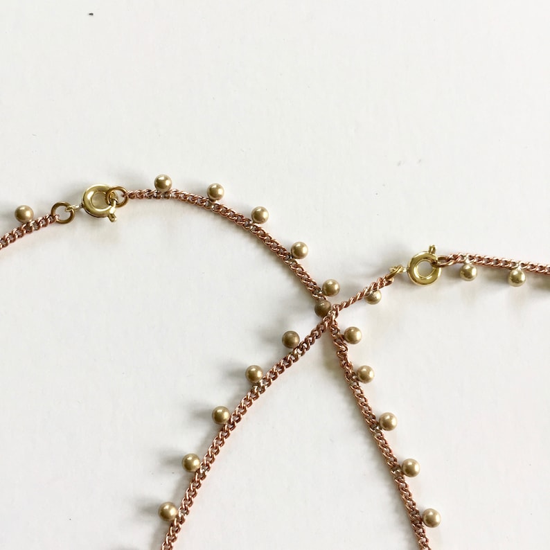 Tiny Dot Brass Chain Necklace, 2PCS - Etsy