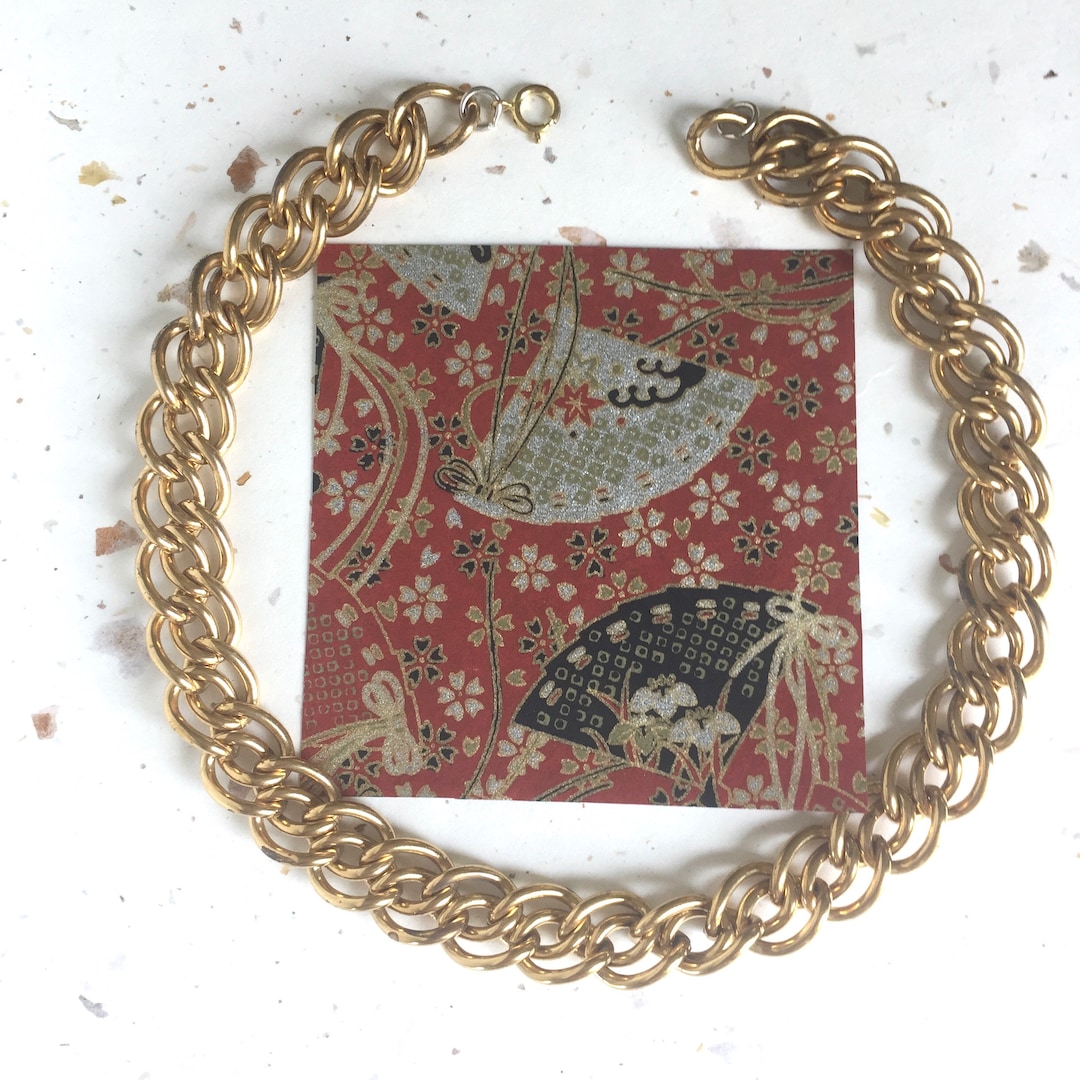 Vintage Double Curb Chain Necklace, 16mm, 18 Inches - Etsy