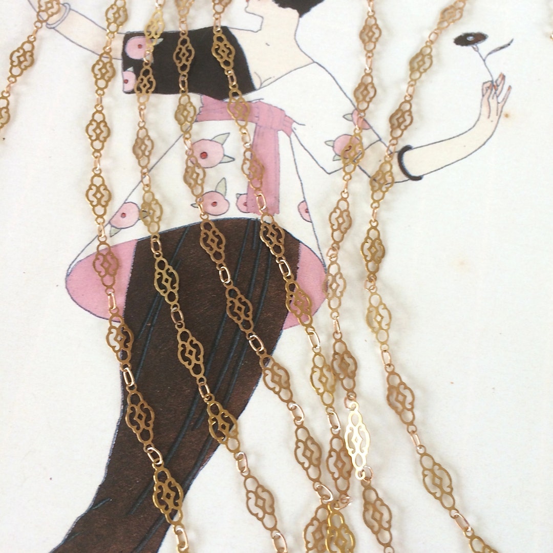 Laser Cut Chain, Filigree Chain, Fancy Brass Chain, 14mm, 1FT - Etsy