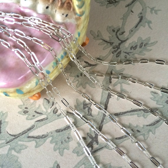 Tiny Matte Silver Chain Long Skinny Cable Chain 5.4mm 5FT | Etsy