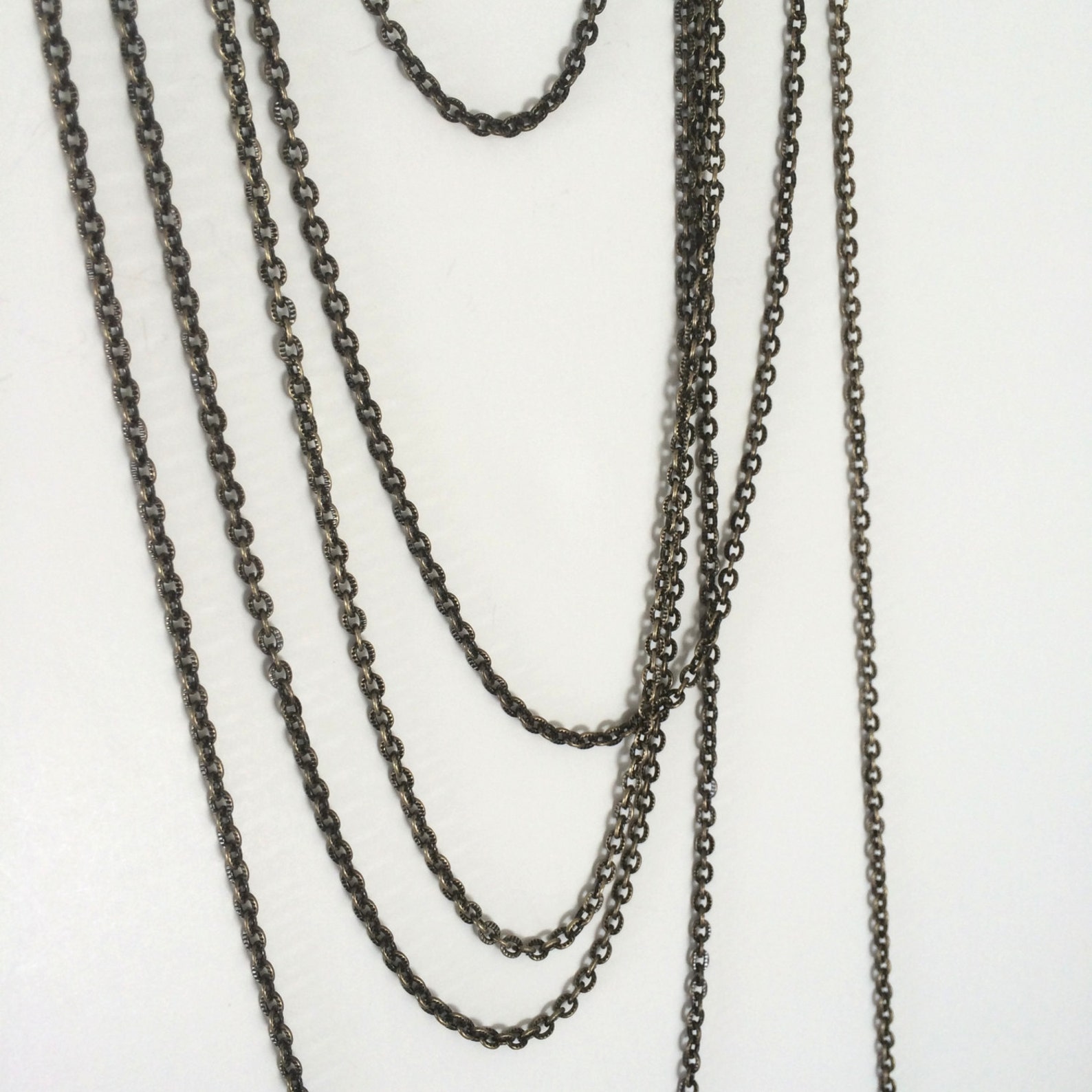 Small Pin Stripe Chain Brass Ox Cable Chain Basic Chain | Etsy