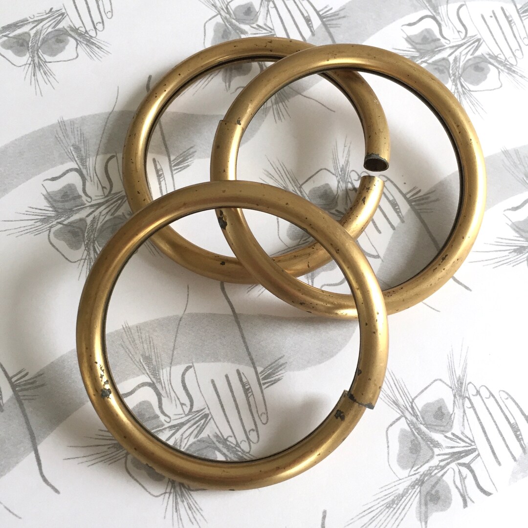 3" Large Vintage Brass Tubing Rings, Inside Seam, 2PC - Etsy