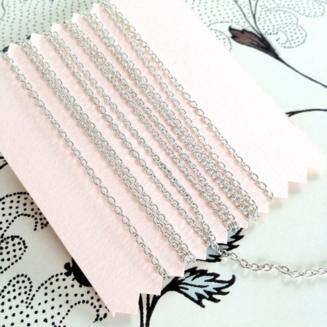 Tiny Cable Chain Silver Plate Chain Charm Necklace Chain - Etsy