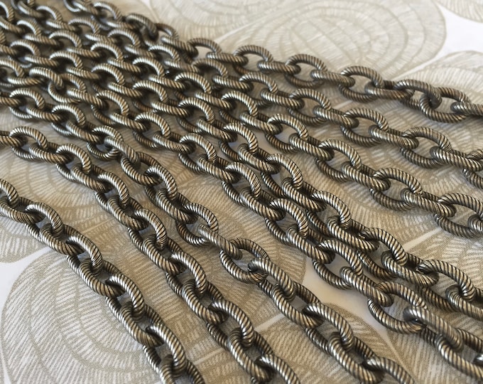 Brass Ox Cable Chain, Bronze Plated Cable Chain, 9mm, 2FT - Etsy