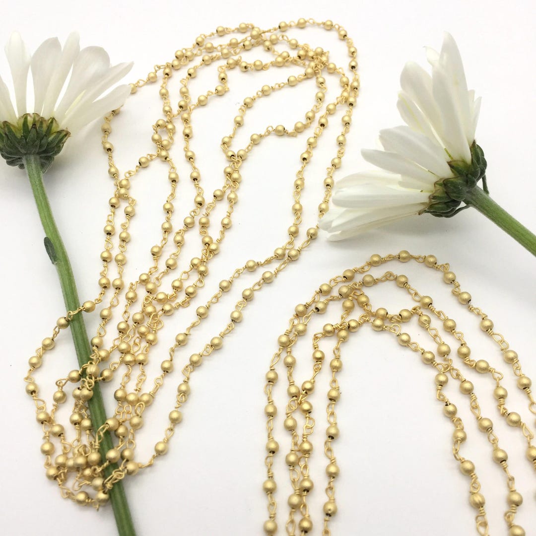 Tiny Gold Plated Brass Bead Chain, Jewelry Making Chains, 2.5mm, 5FT - Etsy