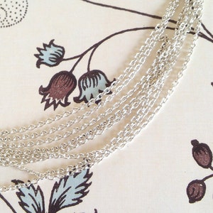 Tiny Cable Chain Silver Plate Chain Charm Necklace Chain - Etsy