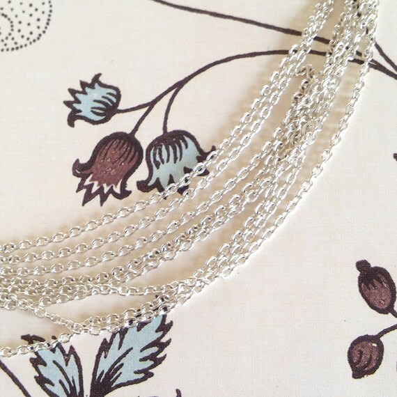 Tiny Cable Chain Silver Plate Chain Charm Necklace Chain - Etsy