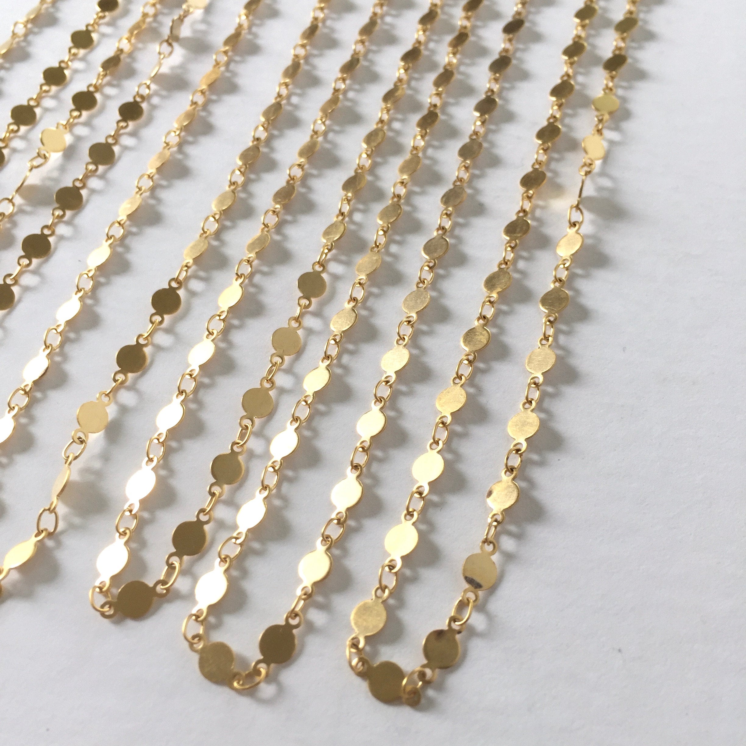 4mm Gold Coin Chain Gold Chain Fancy Brass Chain 4mm 2FT | Etsy