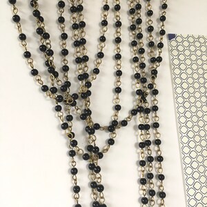 Black Bead Chain Glass Bead Chain Rosary Chain 4mm 5ft - Etsy