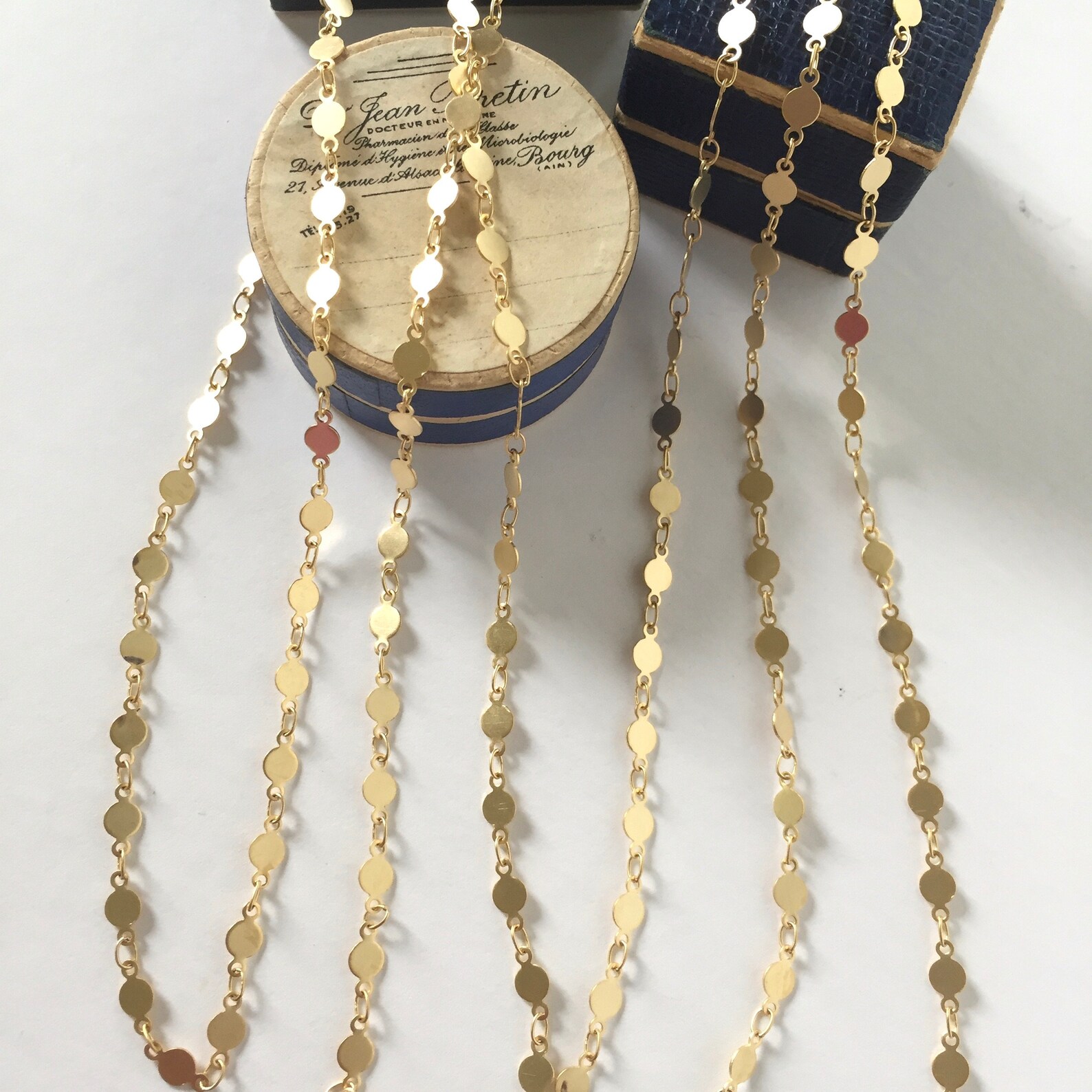 4mm Gold Coin Chain Gold Chain Fancy Brass Chain 4mm 2FT | Etsy