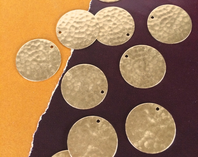 Large Hammered Discs, Brass Circle Findings, Large Circle Charm, 18mm, 6PCS - Etsy