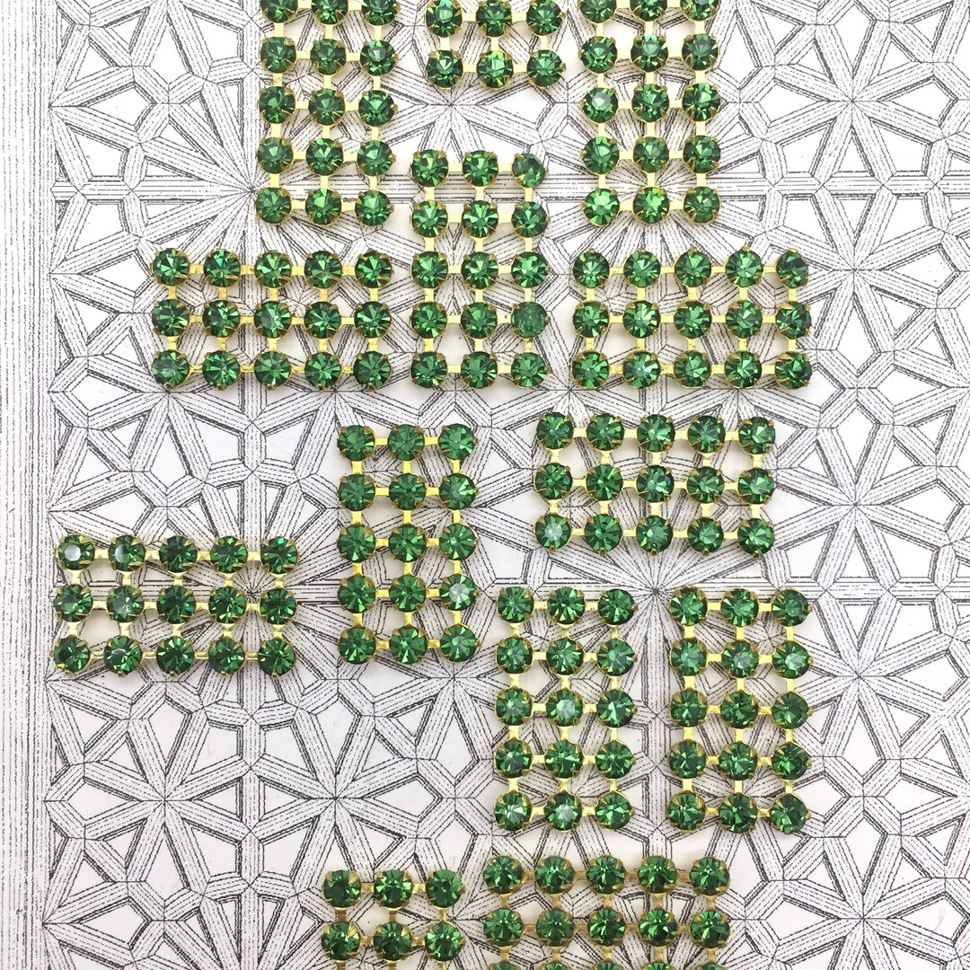 Vintage Emerald Green Crystal Findings, 18PCS - Etsy