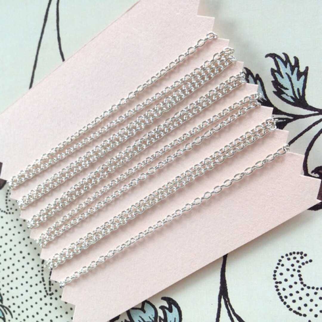 Tiny Cable Chain Silver Plate Chain Charm Necklace Chain - Etsy