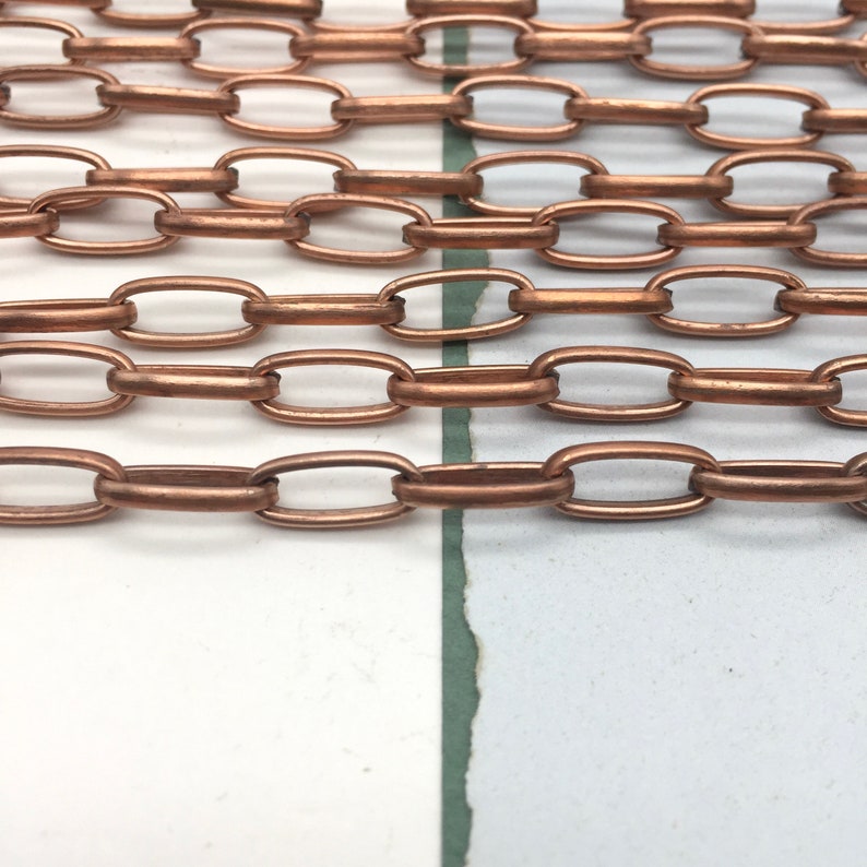 Matte Copper Plate Long Cable Chain, 12.5mm, 23" - Etsy