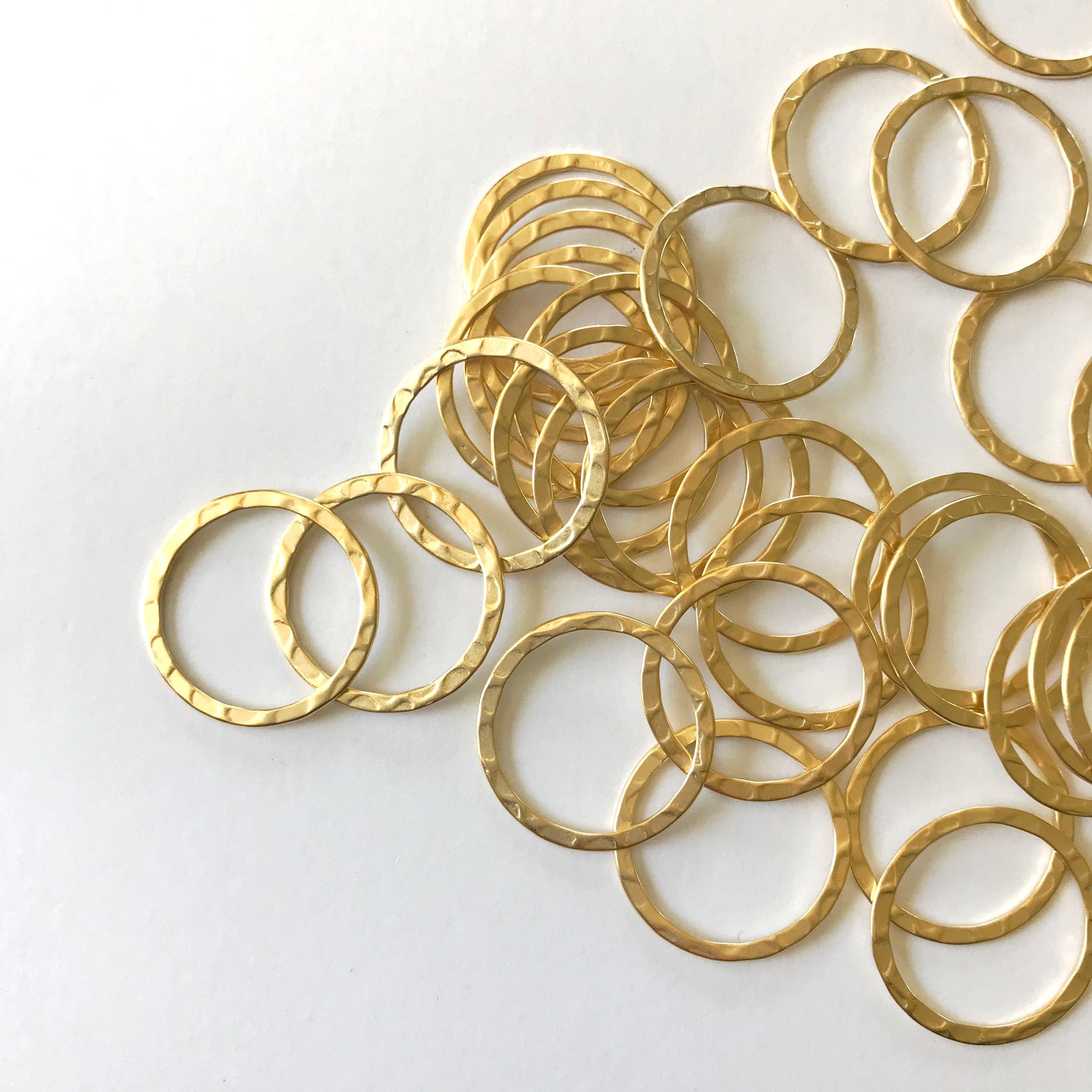 Closed Gold Jump Rings Textured Jump Rings 21mm 12pcs Etsy