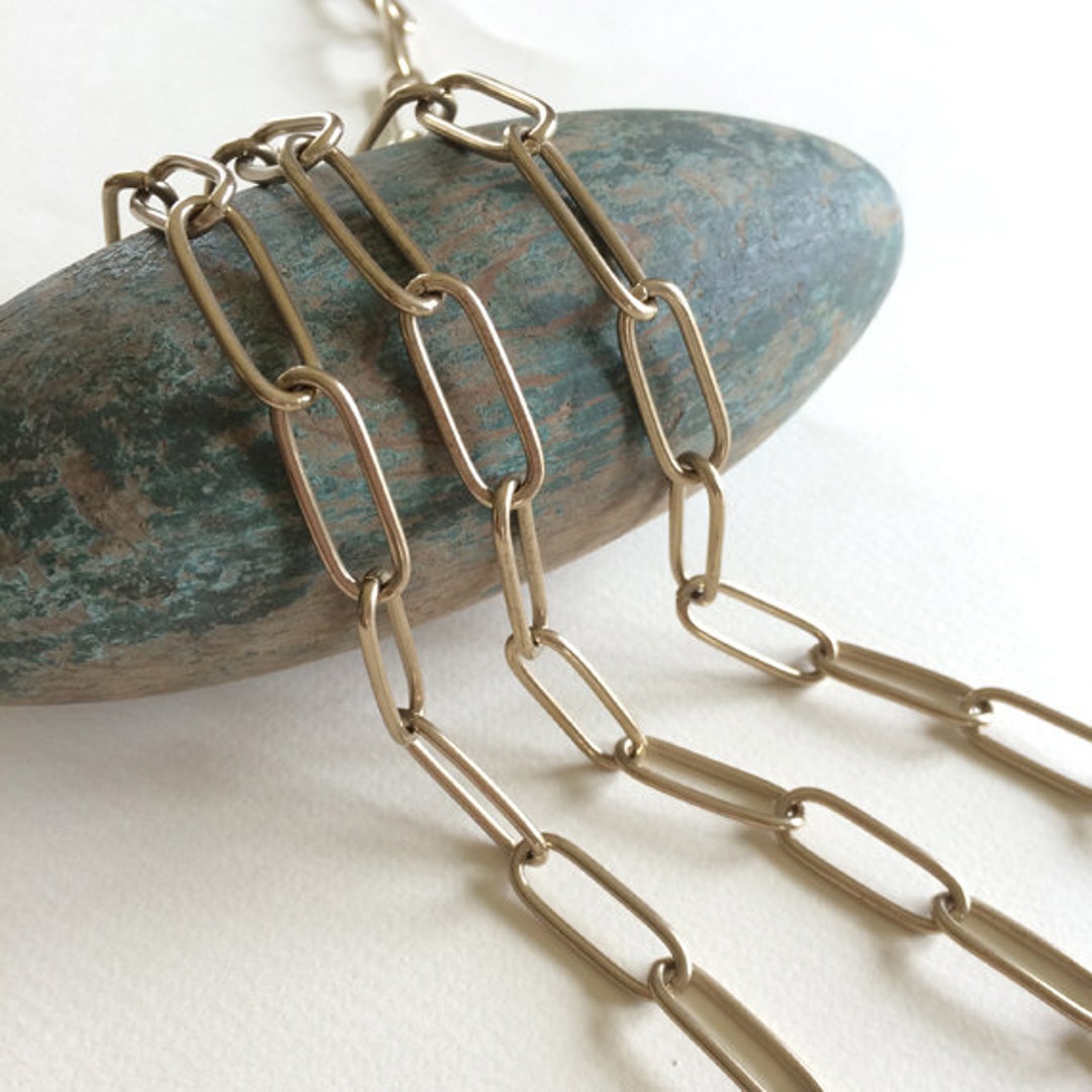 2paper Clip Chain, Large Cable Chain, XLG Brass Chain, Jewelry Making ...
