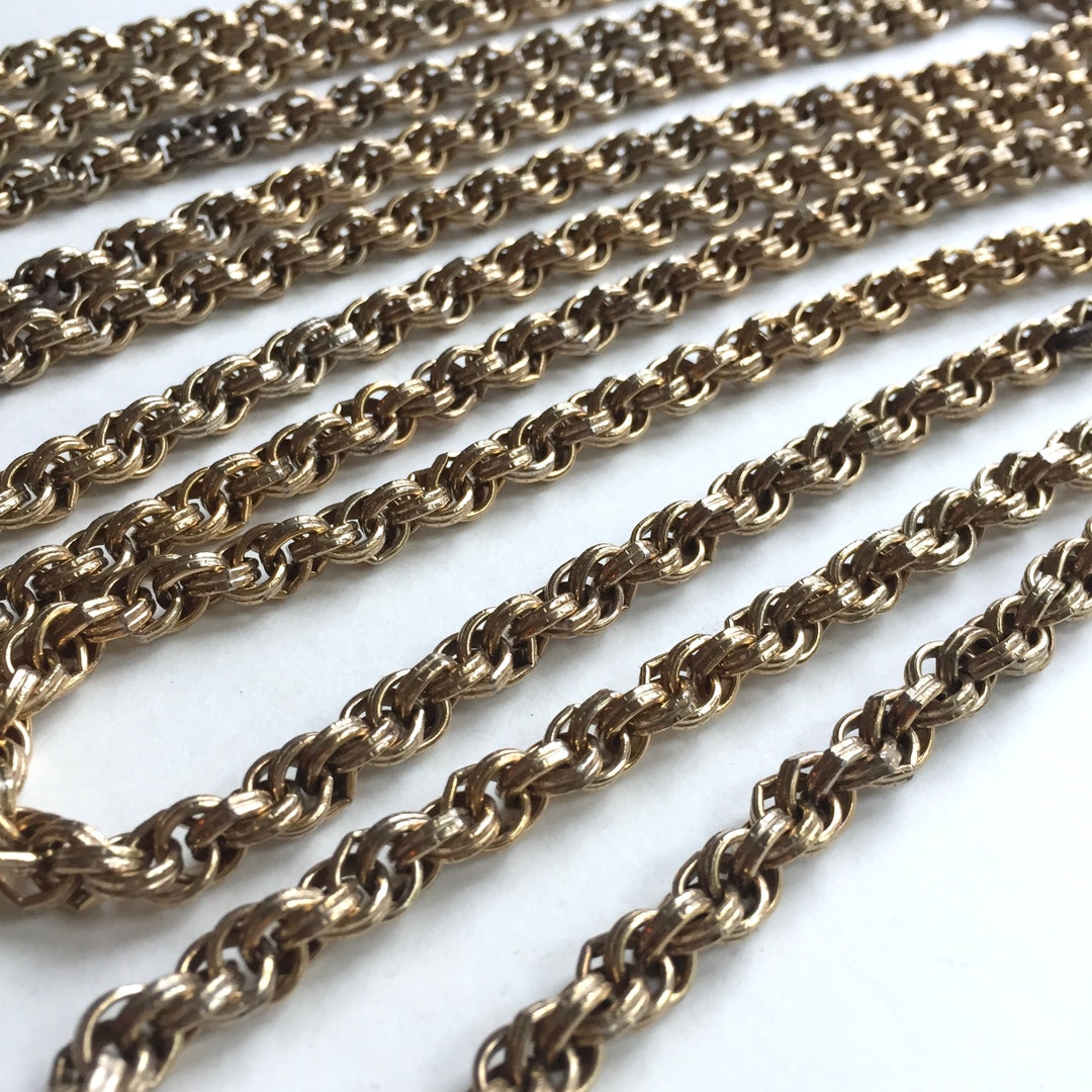 Vintage Antique Gold Plated Large Rope Chain, 8mm, 2FT - Etsy