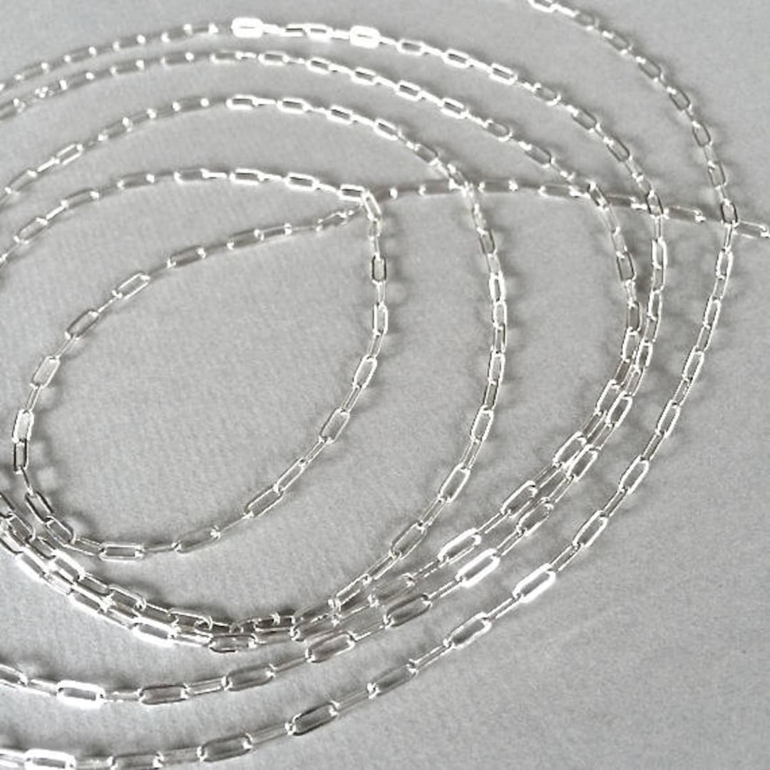 Tiny Skinny Long Silver Plated Cable Chain, 5.4mm, 5FT - Etsy