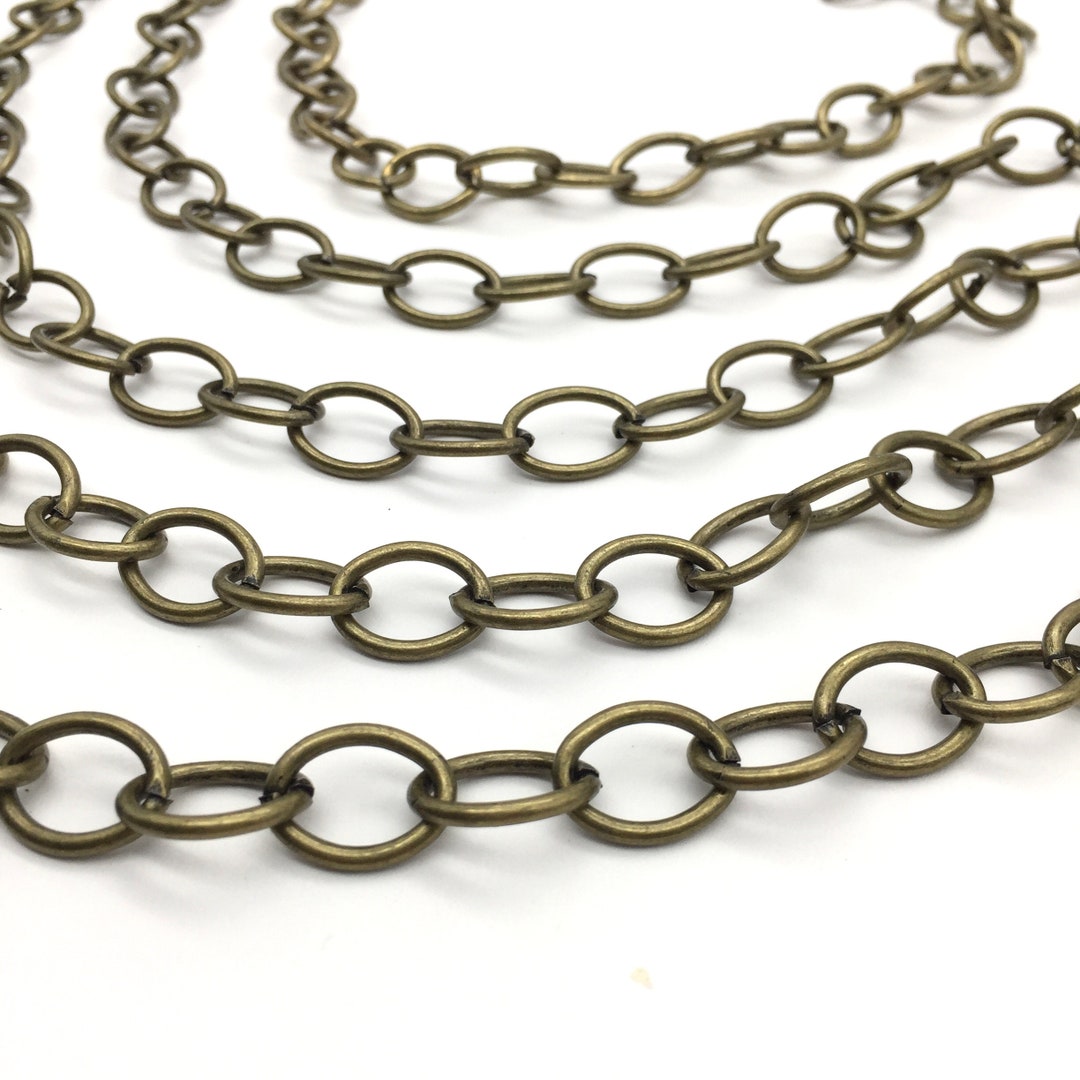 Brass Ox Plated Steel Cable Chain, Jewelry Making Chains, 16mm, 29" - Etsy