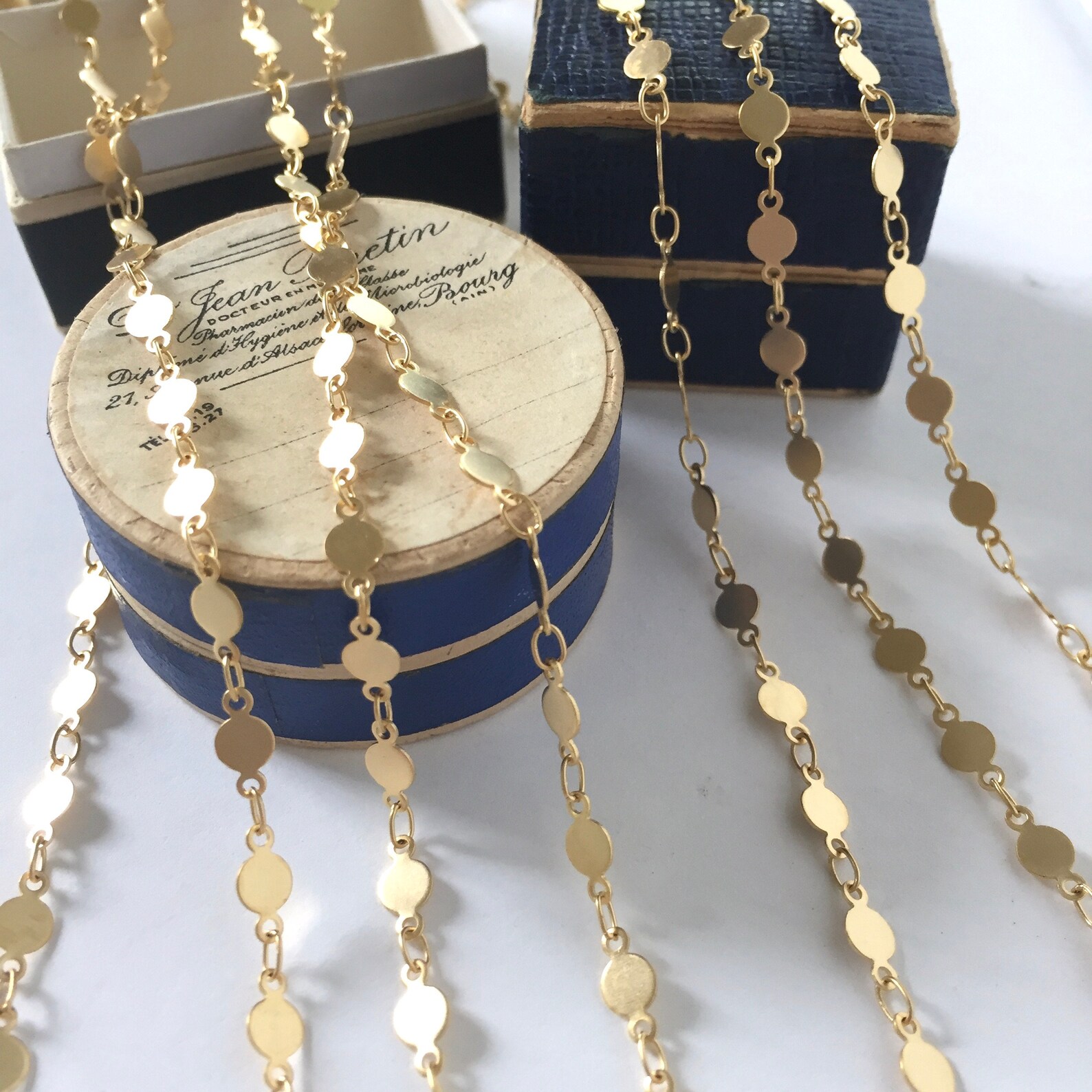 4mm Gold Coin Chain Gold Chain Fancy Brass Chain 4mm 2FT | Etsy