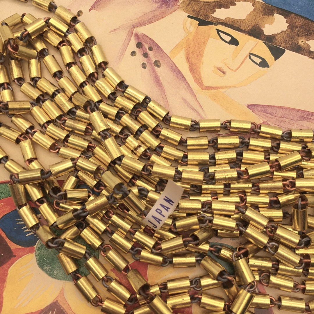 Vintage Tube Chain, Fancy Brass Chain, Jewelry Making Chains, 2FT - Etsy