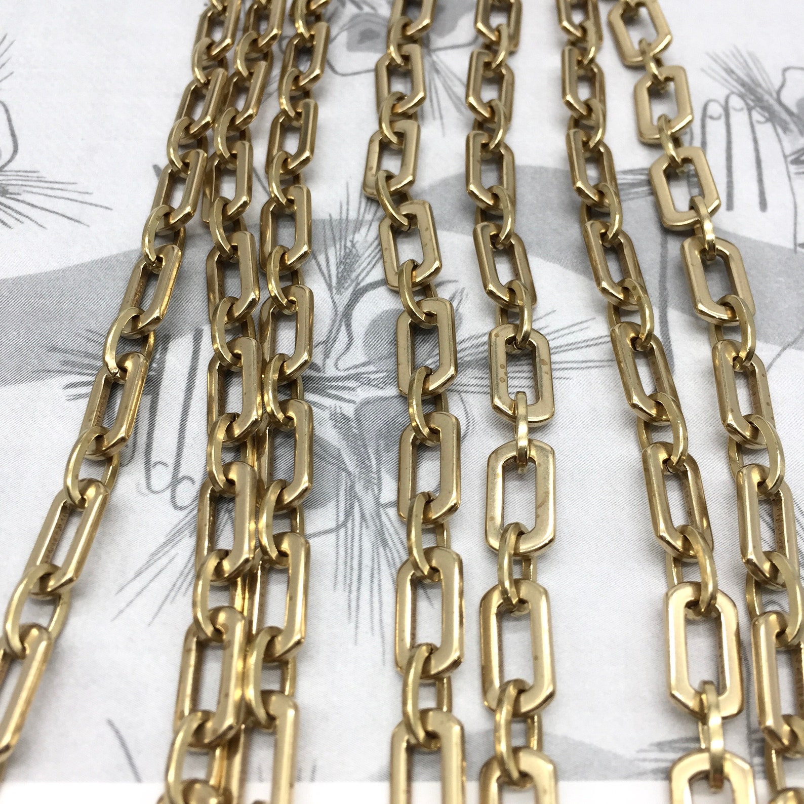 Harvey Chain Heavy Brass Box Link Chain 7mm X 12mm 1FT - Etsy