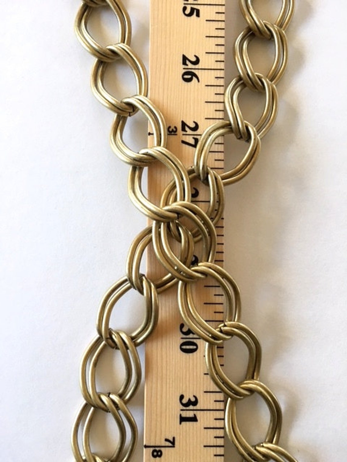 XL Double Link Chain Vintage Brass Chain Statement Chain | Etsy