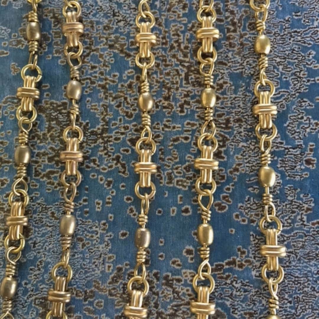 Vintage Fancy Bead Chain, Fancy Brass Chain, Jewelry Making Chains, 1FT ...